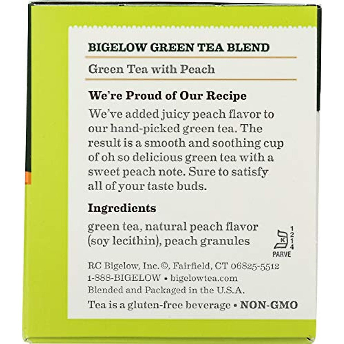 Bigelow Green Tea w/ Peach Tea Bags, 20 ct