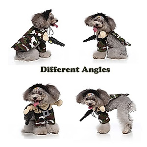 HDKUW Dog Halloween Costumes, Pet Cosplay Funny Costume Clothes for Puppy Medium Dogs Cats Christmas Dress-up Party Soldier XL