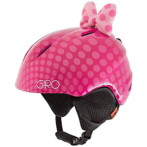 Giro Launch Plus Kids Ski Helmet - Snowboard Helmet for Boys & Girls - Pink Bow Polka Dots - Size S (52-55.5 cm)