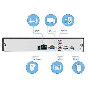 Amcrest NV2116-HS 16CH NVR 4K/6MP/5MP/4MP/3MP/1080P Network Video Recorder, 16-Channels, No PoE Ports, Supports 16 x 4K IP Cameras, HDD Not Included (Supports up to 6TB Hard Drive) (No Built-in WiFi)