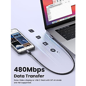 UGREEN 60W USB C to USB C Cable Right Angle USB C Fast Charging Cable Compatible with MacBook Pro/Air, iPad Pro/Mini/Air, Samsung Galaxy S23/S22/Z Fold/Z Flip, Google Pixel, Switch, etc. 3.3FT