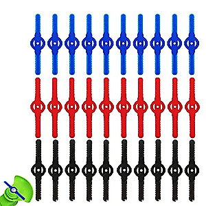 Weed Trimmer Blades 30 pcs Plastic String Garden Trimmer Cutter Blade Replacement Lawn Mower Plastic Weed Wacker Eater Head Blades Accessories for Cordless Grass Trimmer-3 Colors
