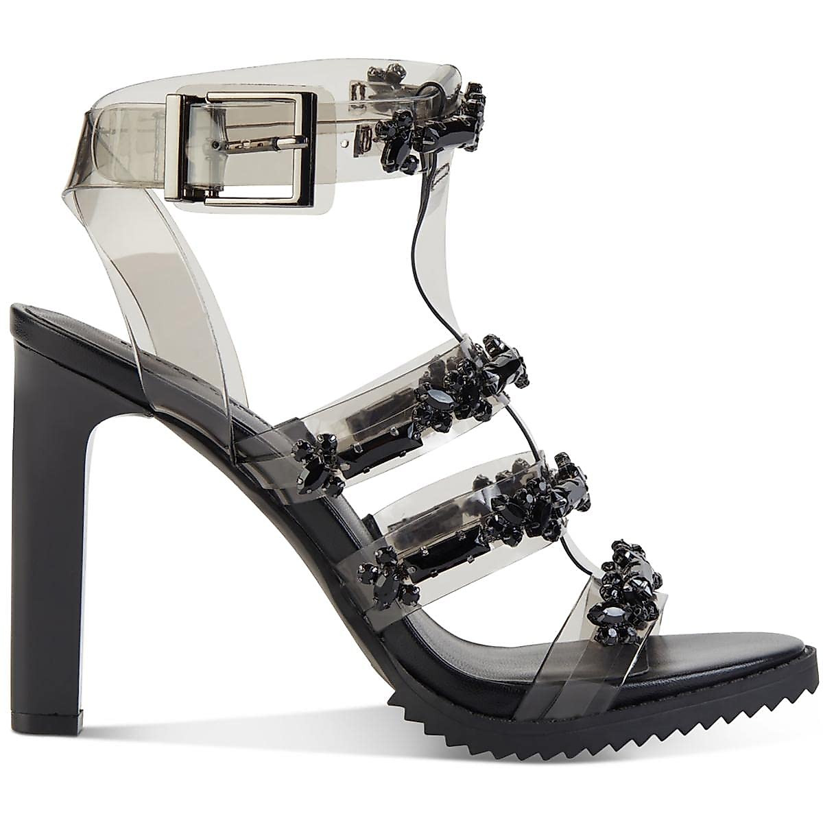 KARL LAGERFELD Paris Womens Bristol Slingback Caged Heels Black 6 Medium (B,M)