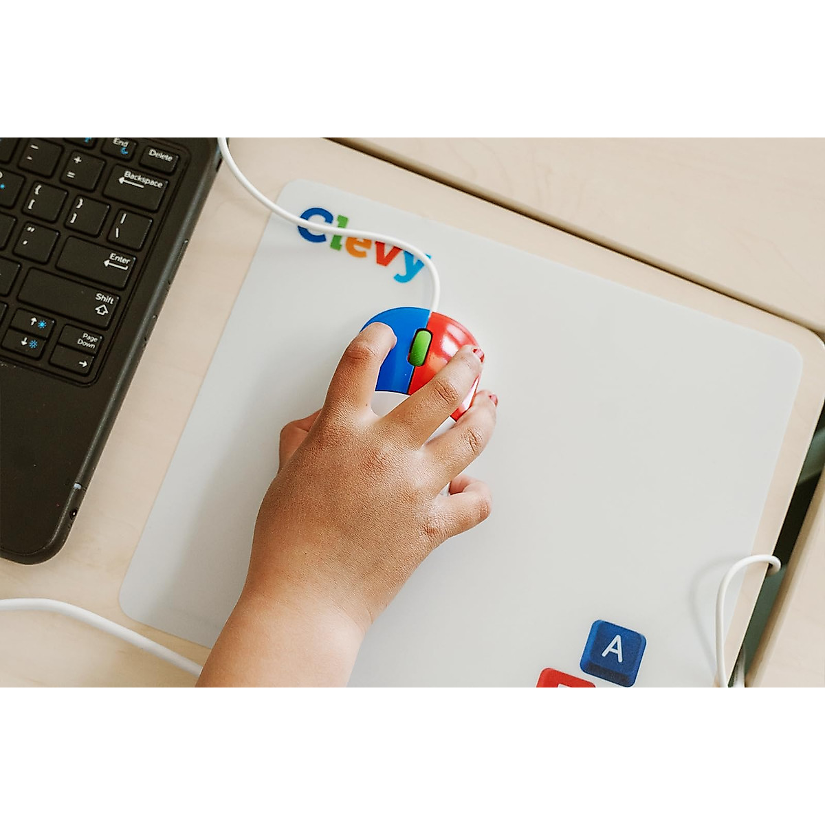 Clevy Kids Mouse - Colorful Ergonomic USB Computer and Laptop Kids Mouse for School and Home Computer Use - Wired Children Friendly - Compatible with Windows, macOS, Chromebook