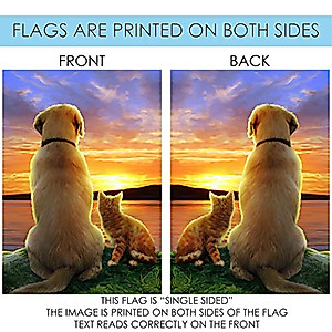 Toland Home Garden 1112153 Sunset Pals Cat Flag 12x18 Inch Double Sided Cat Garden Flag for Outdoor House Dog Flag Yard Decoration