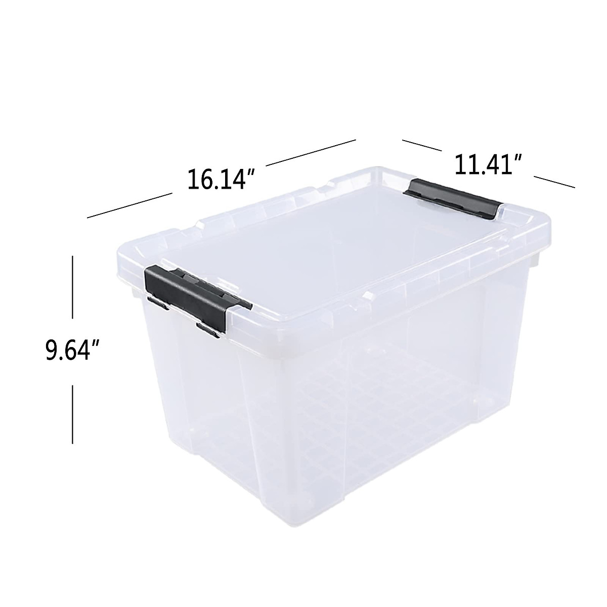 Sandmovie 22 Quart Plastic Clear Storage Box with Wheels, Plastic Latching Bins with Lids, 6 Pack