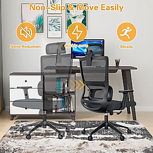 Bsmathom Office Chair Mat for Hardwood and Tile Floor, Computer Gaming Chair Mat for Rolling Chairs, Multi-Purpose Desk Chair Mat, Large Anti-Slip Floor Protector for Home Office (Grey,48"x36")