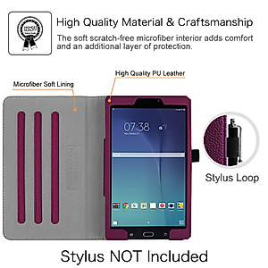 Fintie Case for Samsung Galaxy Tab E 8.0, [Corner Protection] Multi-Angle Viewing Stand Cover with Pocket for Galaxy Tab E 32GB SM-T378 / Tab E 8.0-Inch SM-T375 / SM-T377 Tablet, Purple
