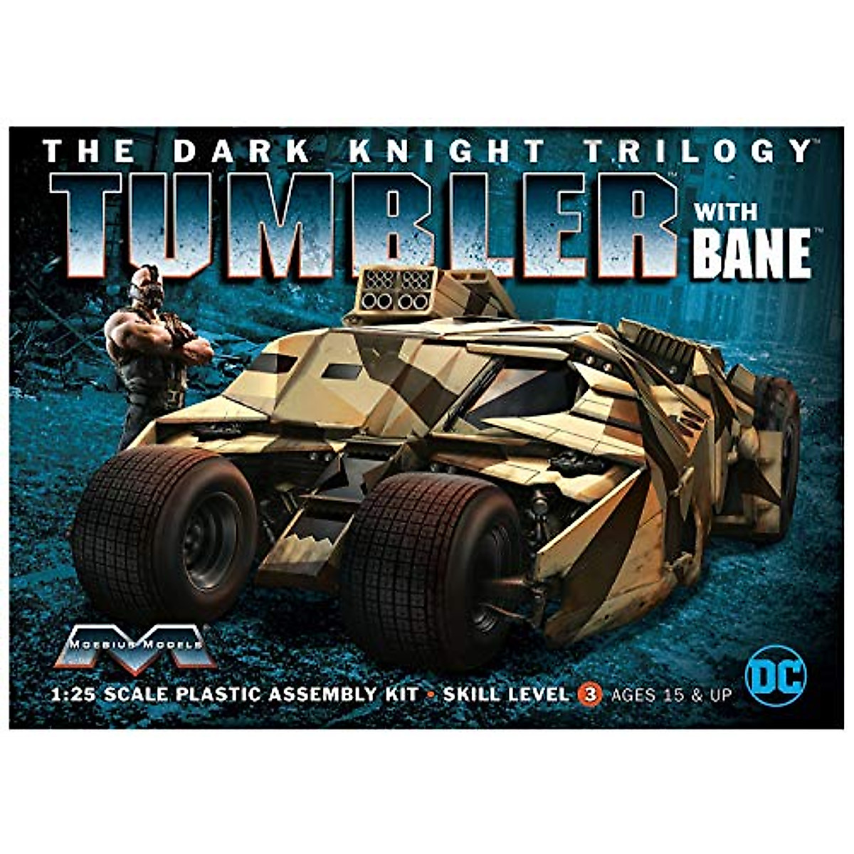 Moebius 967 The Dark Knight Trilogy Armored Tumbler with Bane 1:25 Scale Plastic Model Kit - Requires Assembly