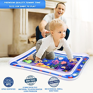 Tummy Time Water Mat Inflatable Baby Water Play Mat Fun Infant Christmas Toy Gift for 3 6 9 Month Newborn Boy Girls Sensory Development