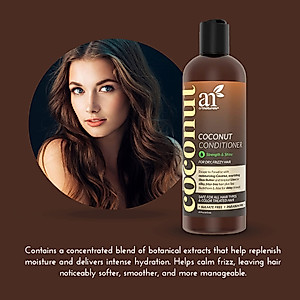Artnaturals Coconut-Lime Daily Conditioner– 16 Fl Oz - Professional Deep Hydrating Moisturizing For Curly Fine Oily Dry Damaged and Color Treated Hair – Natural, Sulfate Free and Vegan
