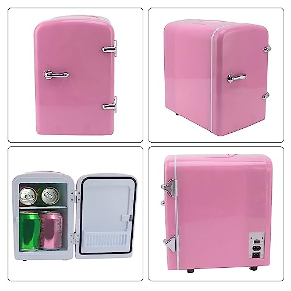 Portable Cooler Warmer Personal Refrigerator, Noiseless DC12V Cooling Warming 4L Mini Beauty Fridge for Office (US Plug)