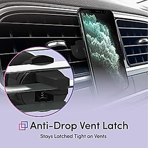 TALK WORKS Air Vent Magnetic Cell Phone Car Mount Compatible w/iPhone 13/Pro/Pro Max, 14/Plus/Pro/Pro Max, 11/Pro/Max, XR, XS/Max, X, 8, 7, Android, Samsung - 360 Rotation Holder (Black, Pack of 2)