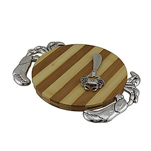 Chesapeake Bay Crab Design Bamboo Cutting Board with Matching Spreader 67452 10.75 Inches