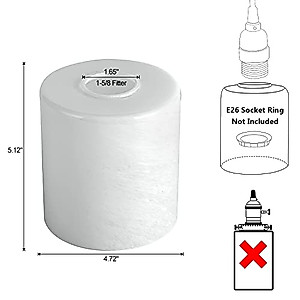 HGHYjrxfkl 4 Pack Alabaster White Glass Lamp Shades, Cylinder Glass Lamp Shades Replacement with 1-5/8-inch Fitter Opening for Pendant light, Desk lamp,Wall Sconces and Bathroom Vanity lights.