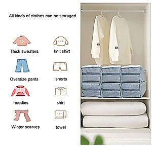 Butishop 2 Pcs Foldable Clothes Organizer Fabric Closet Drawer Organizers with Handle Wardrobe Compartment Storage Box for Underwear Socks Scarves Pants Shirts Organization(Grey)