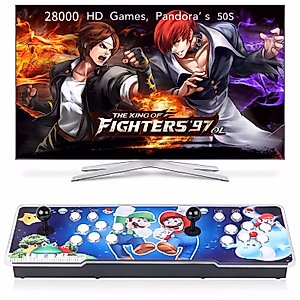 FVBADE [30000 Games in 1 70S Pandora Box Arcade Game Console Compatible PC & Projector & TV,3D Games 1-4 Players Double Joystick Favorite List Game Category Save/Search/Hide/Pause/Delete Games.