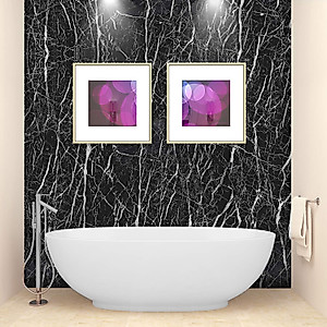 Livelynine Black Marble Wallpaper for Kitchen Counter Top Black Peel and Stick Contact Paper for Countertops Waterproof Desk Dresser Table Cover Sticker Renter Friendly Countertop Vinyl Wrap 15.8x78.8