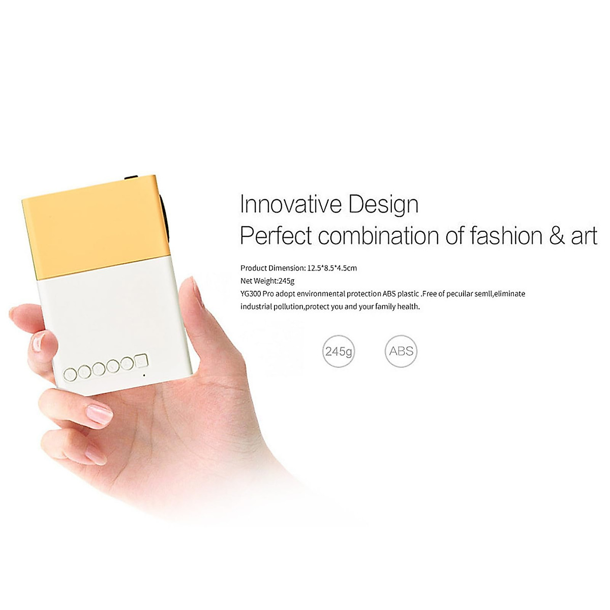 Mini Portable Projector, Small 1920x1080P Movie Projector, Support TF Card, U Disk, AV, 24 to 60 Display, LED Video Projector for Home Theater (US Plug)