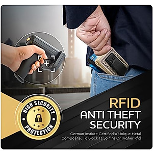 Money Clip Leather Wallet For Men Slim Front Pocket RFID Blocking with Super Strong Magnetic