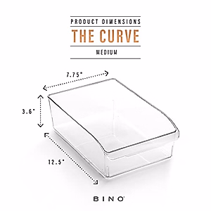 BINO | Plastic Storage Bins, Medium | THE CURVE COLLECTION | Multi-Use Organizer Bins | Storage Containers Kitchen, Pantry and Home Organization | Fridge Organizers | Pantry Organization and Storage