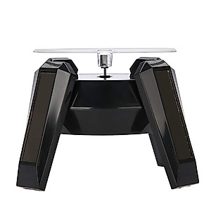 Jadpes Rotating Jewelry Display Stand, Solar 360 Degrees Rotating Turntable Display Stand with 4 LED Light Display Turntable for Display Jewelry Watch Collectibles Shop Display(#1)