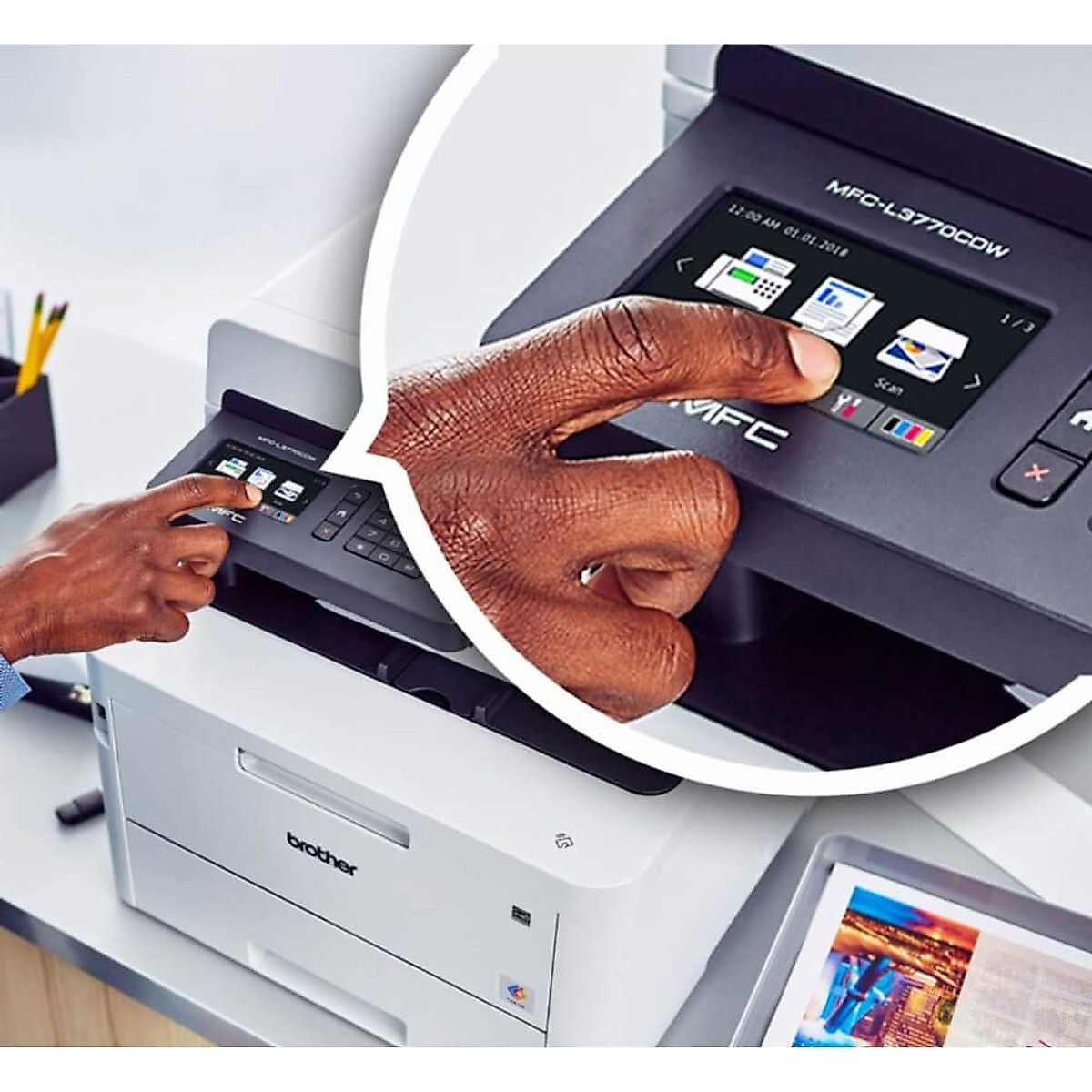 Brother MFC-L3770CDW Color All-in-One Laser Printer with Wireless, Duplex Printing and Scanning (Renewed)