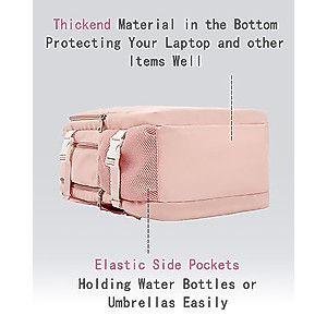 LUCKGLOW Travel Backpack for Women, Pink, Carry on Backpack, Laptop Backpack 15.6 Inch, Travel Essentials, Casual Daypack Backpack