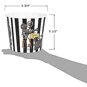 Red Co. Set of 4 Nesting Movie Theater Themed Popcorn Buckets with Individual Designs - 2 Quarts Each (Movie Night Pack)