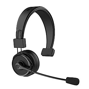 Blue Tiger Elite Ultra Wireless Bluetooth Headset – Trucker and Office Professional Headset - Noise Cancellation Bluetooth 5.0 Headset – 60 Hours Talk Time, 1200 Hours Standby