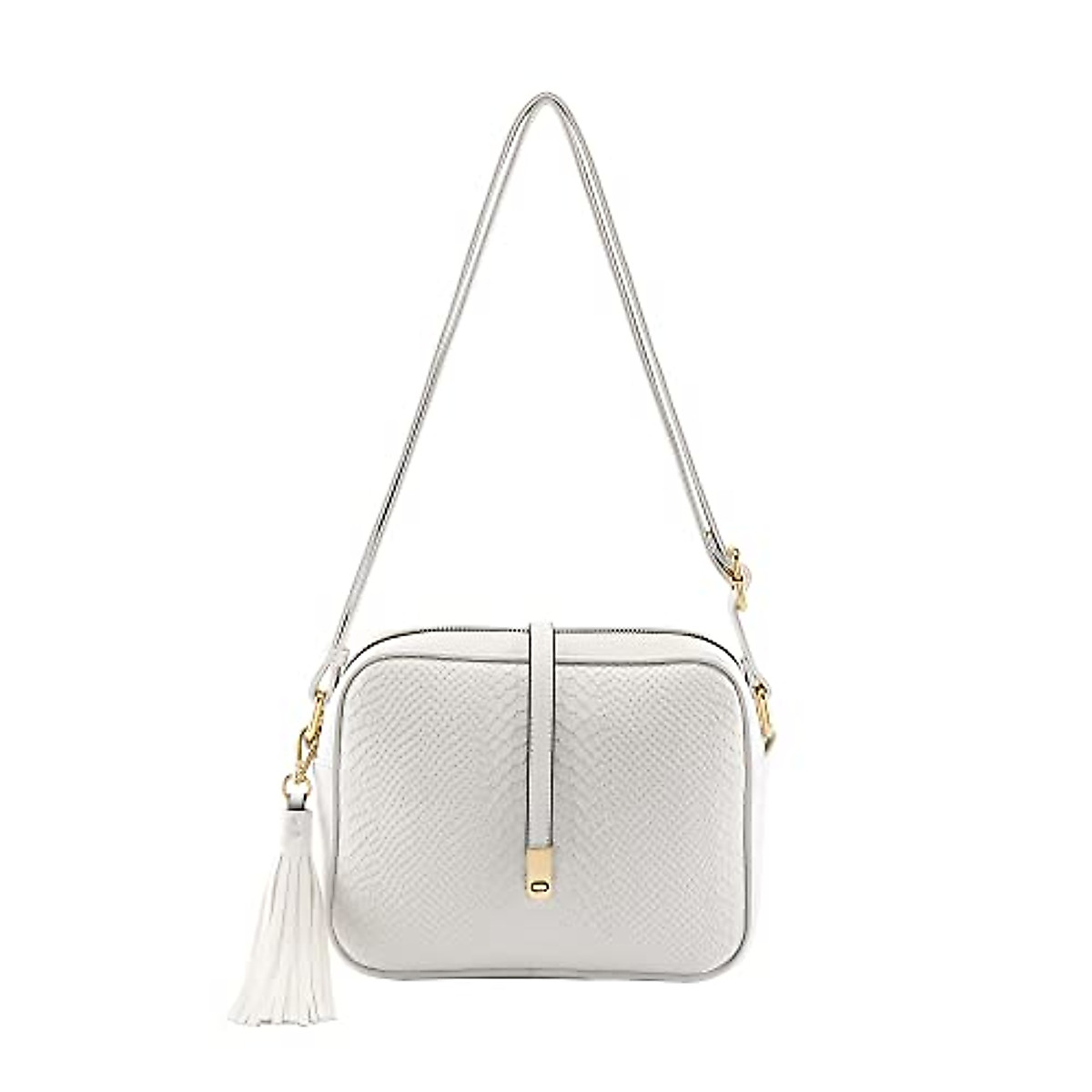 Small Crossbody Bags for Women White Purse Cross Body Handbags Stylish Designer Purses Evening Bag Vagan Leather Shoulder Bag with Tassel