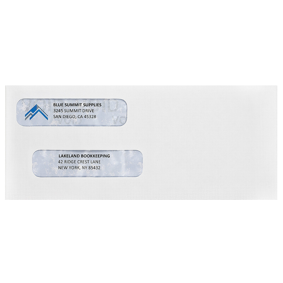 500 #8 Gummed Double Window Security Check Envelopes - Designed for QuickBooks Checks - Computer Printed Checks - Gummed Flap - 3 5/8 X 8 11/16
