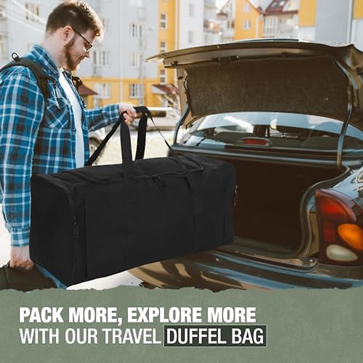 Jetstream Heavy Duty Hockey Bag | Multi Pocket Travel Duffel Bag | Large Sports Gym bag with Water Repellency | Foldable Luggage Bag with Padded Handles For Camping (36 Inch, Black)