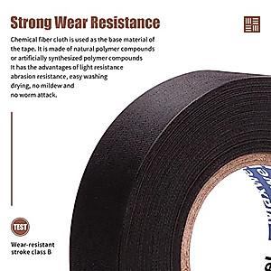 Automotive Wiring Harness Cloth Tape - Maxwel VERSAF51217 Chemical Fiber Cloth High Temp Wire Harness Wrapping Tape for Auto Electrical Wrap, Protection, Insulation 19MM × 25M Pack of 1 Piece