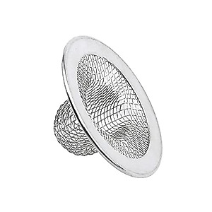 Antrader Kitchen Sink Strainer, 2Pcs Stainless Steel 2-Inch Diameter Mesh Round Filter Bathroom Bathtub Wash Basin Garbage Disposal Basket Filter