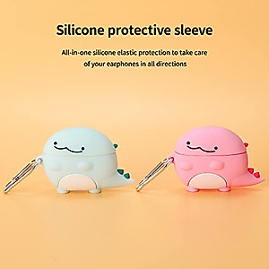 Compatible with Airpod Pro/pro 2nd Generation Case Cover 2019/2022, Cute Cool 3D Cartoon Dinosaur Design, for Girls Women Teens Airpod Pro/pro 2 case (Dinosaur Blue)