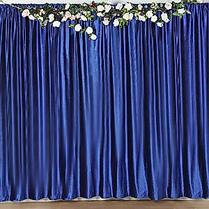 Efavormart 8Ft H x 8Ft W Premium Royal Blue Velvet Backdrop Curtain Panel Drape Background for Events