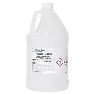 Ethanol 190 Proof (95%) Organic/Vegan Sugar Cane Alcohol, FCC Food Grade-4QT(1 GAL)