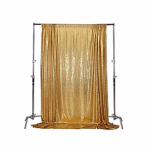 SquarePie Sequin Backdrop Not See Through Thick Stain Background for Photography Glitter Curtain Party 6FT x 8FT Gold