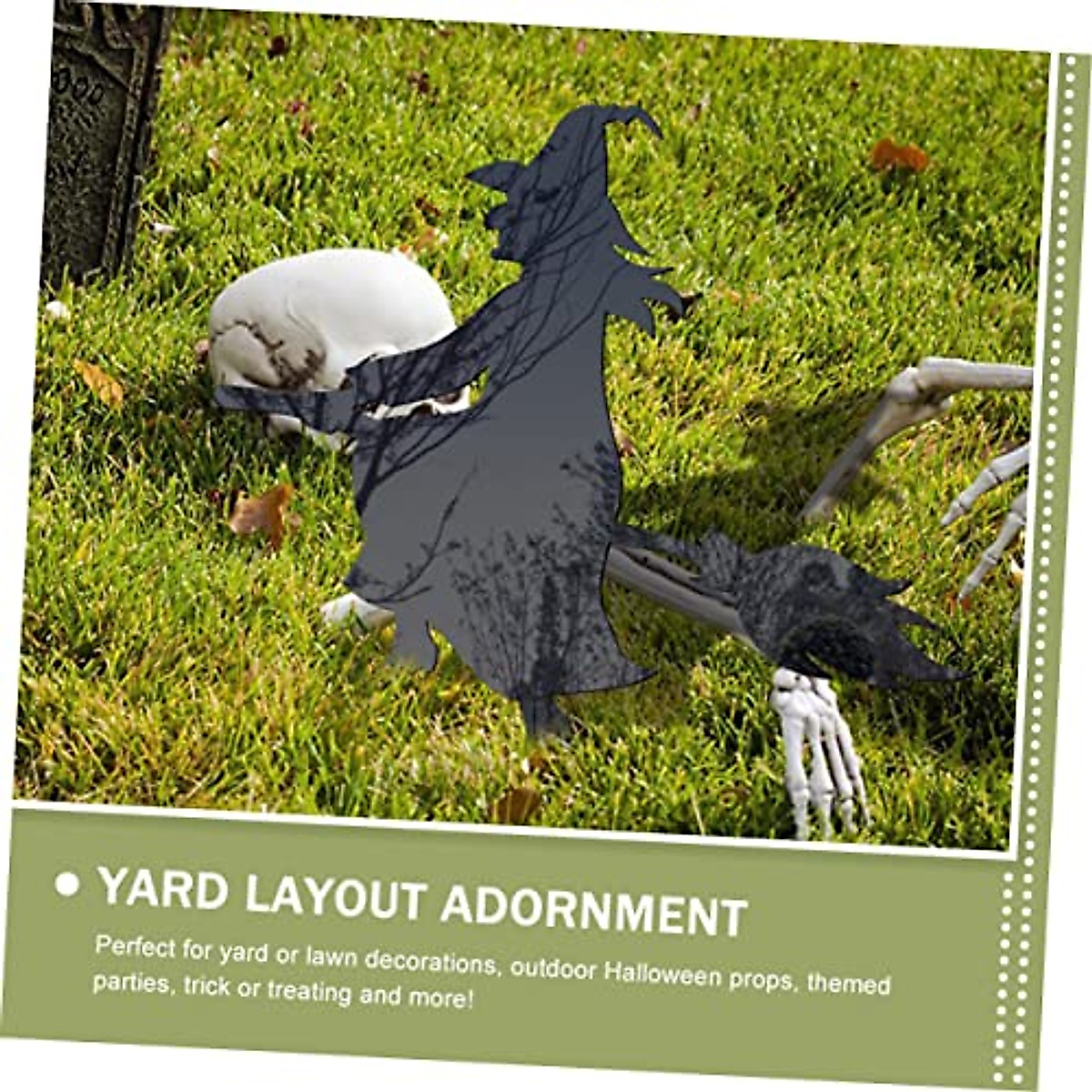 Halloween Plug Metal Signs Outdoor Witch Decor Outdoor Sculpture Halloween Yard Signs Sign with Stakes Decorations Outdoor Lawn Trick or Treat Cat Light Halloween Welcome Sign Mini