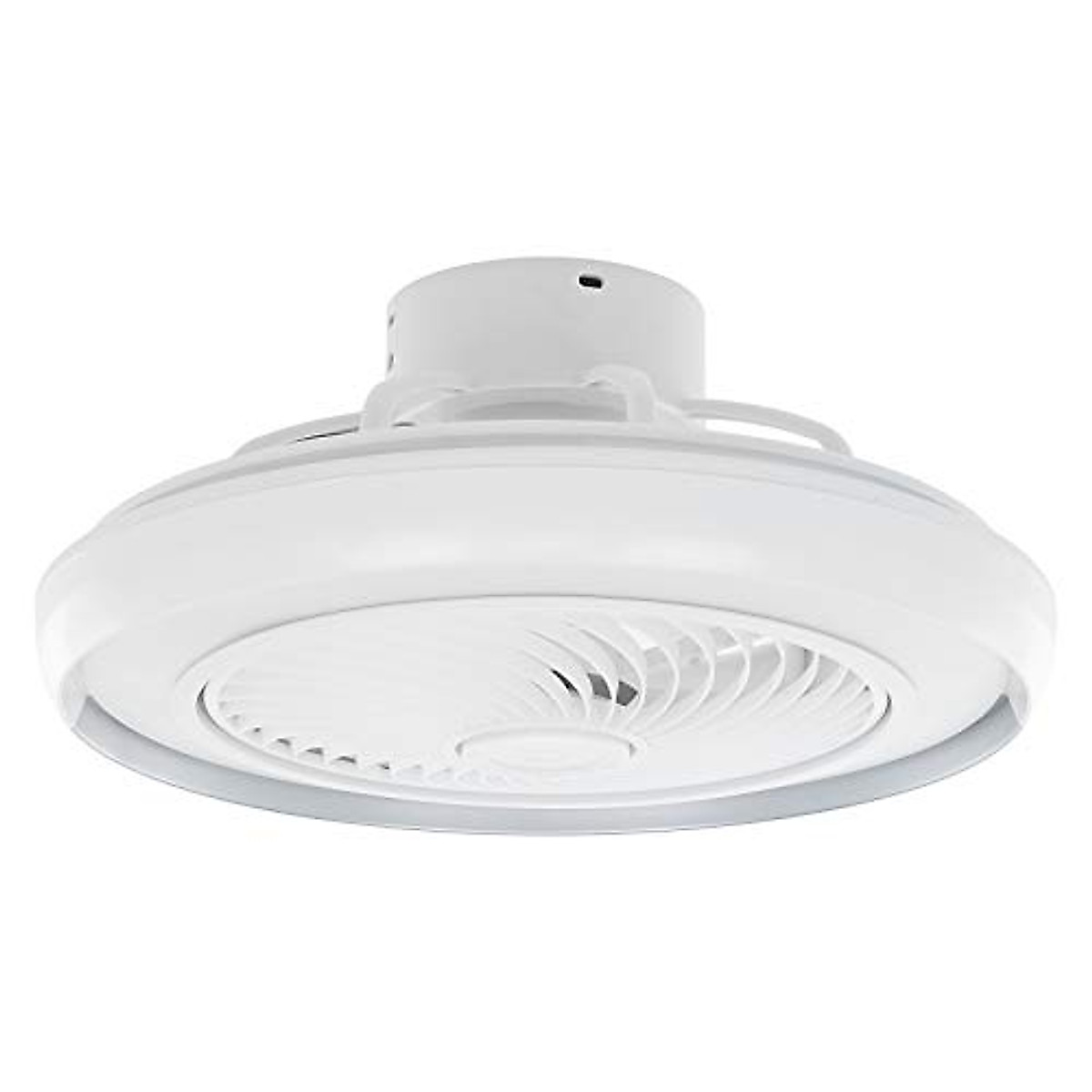 Low Profile Ceiling Fan with Lights Remote, 20" Enclosed Bladeless Ceiling Fan Flush Mount Ceiling Fan with 3 Colors LED Bladeless Ceiling Fan for Bedroom Living Room Kitchen Fan (Multi-3)