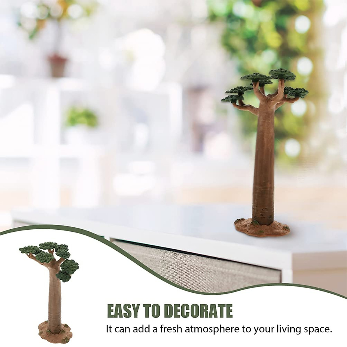 VOSAREA 2pcs Model Tree Mini Baobab Tree Train Scenery Architecture Trees Fake Trees Miniature Artificial Tree Fake Plants for DIY Crafts Supplies Zen Garden Sand Table