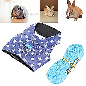 TOPINCN Rabbit Harness with Lead Set Cute Bow Tie Vest Harness Adjustable Pet Chest Walking Harness for Bunny Hamster Ferret and Small Animals(S)