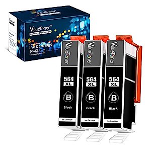 Valuetoner Compatible Ink Cartridge Replacement for HP 564XL 564 XL for Deskjet 3520 3522, Officejet 4620, Photosmart 7510 7520 Printer ( Black, 3-Pack )