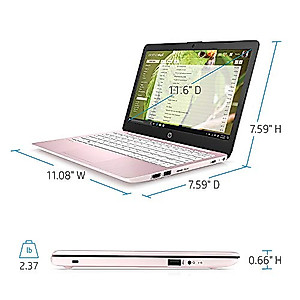2021 HP Stream 11.6" HD Laptop Computer, Intel Celeron N4000 Processor, 4GB RAM, 64GB eMMC , 1-Year Office 365, Webcam, Intel UHD Graphics 600, Bluetooth, Windows 10 S, Pink, 32GB SnowBell USB Card