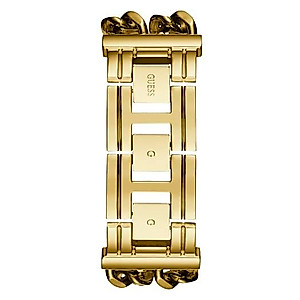 GUESS Women's Quartz Watch with Stainless Steel Strap, Gold, 24 (Model: U1117L5)