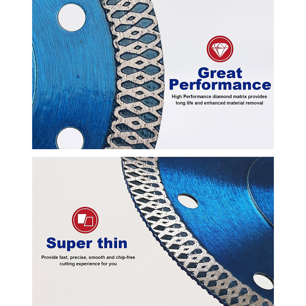 OSTEK 4.5 Inch Super Thin Diamond Tile Blade Porcelain Cutting Blade for Cutting Granite Marble Ceramics Porcelain tiles(4.5")