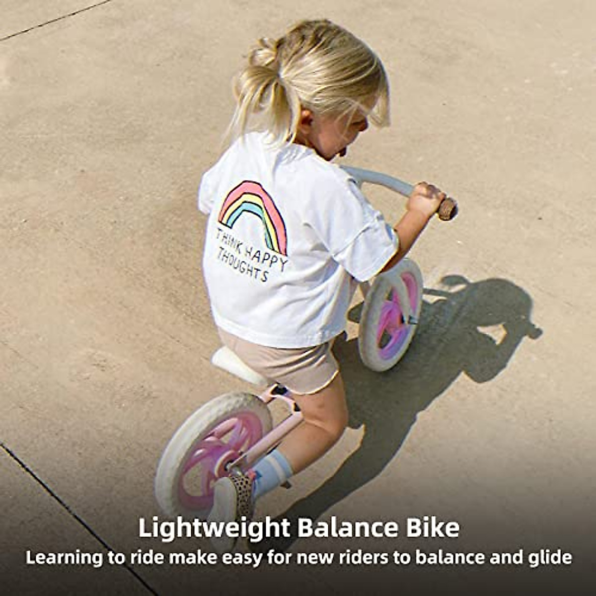 JOYSTAR 14 Inch Balance Bike for Boys Girls 3T to 6 Years Old Push Toddler Balance Bikes with Footboard 14" Child Glider Kids Pink