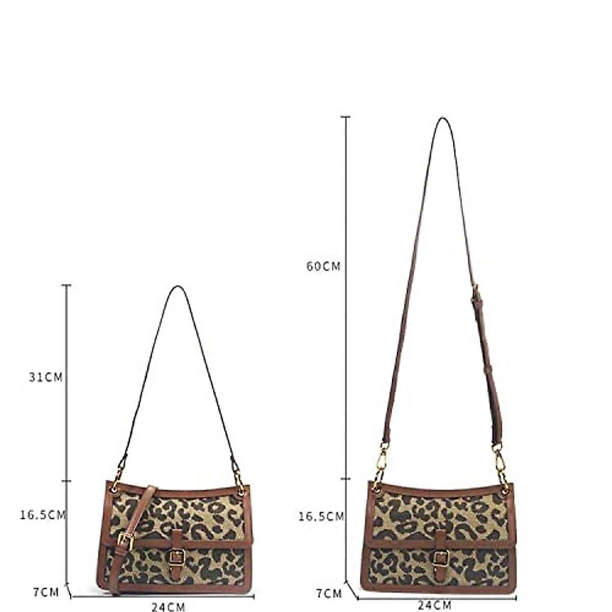 Leopard Print Purse Cheetah Crossbody Shoulder Bag Vegan Leather Handbag for Women