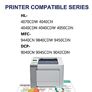 TN-115 Toner Cartridges High Yield Color 4 Pack (1BK+1C+1M+1Y) TANFER Compatible Replacement for Brother HL-4070CDW HL-4040CN HL-4050CDN DCP-9040CN Printers